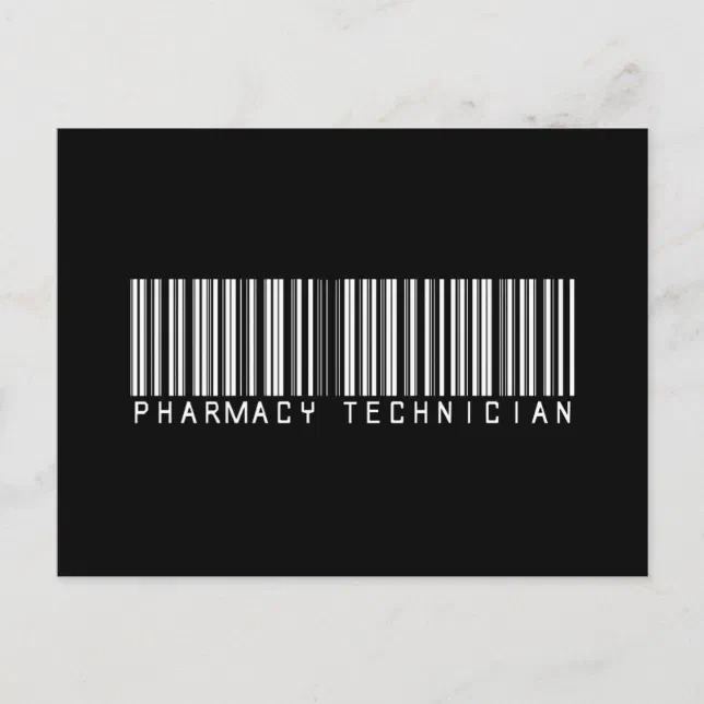 Pharmacy Technician Bar Code Postcard | Zazzle