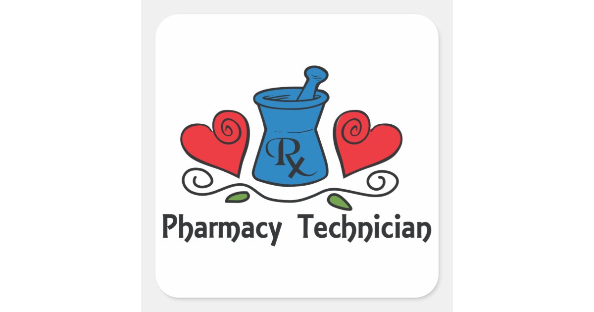 Pharmacy Technician Square Sticker | Zazzle