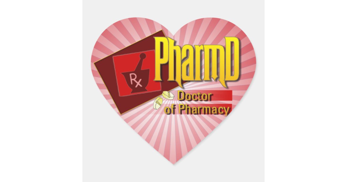 PharmD Doctor of Pharmacy LOGO Heart Sticker | Zazzle
