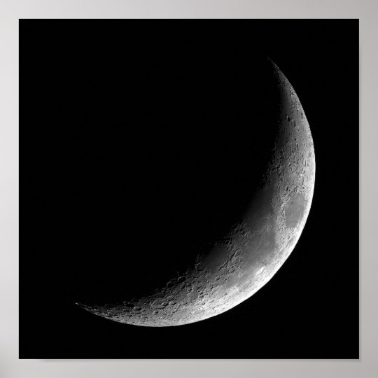 PHASES OF THE MOON, CRESCENT MOON. PHOTO 3 OF 5. POSTER | Zazzle.com