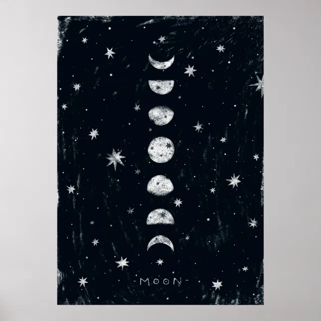 Phases of the moon poster | Zazzle