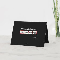 PhD Degree CUSTOM NAME Congratulations Card | Zazzle
