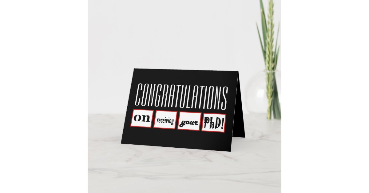 PhD Degree CUSTOM NAME Congratulations Card | Zazzle