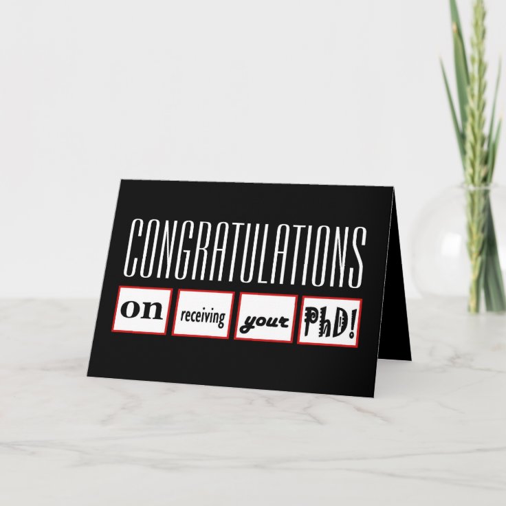 PhD Degree CUSTOM NAME Congratulations Card | Zazzle