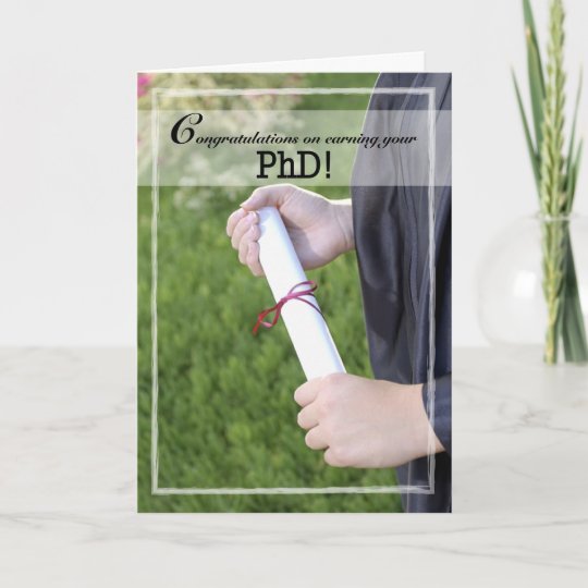 PHD Degree Graduation Congratulations, Diploma Card | Zazzle.com
