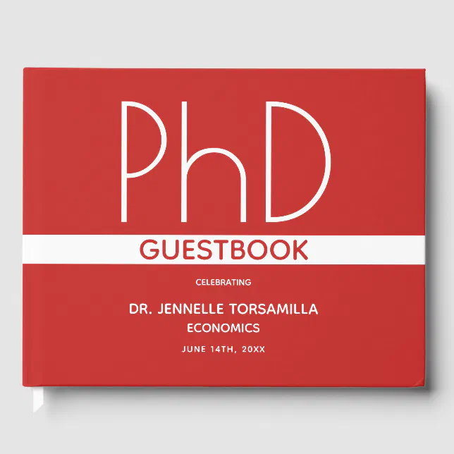 PhD degree Graduation Party Guest Book | Zazzle