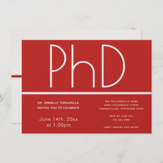 PhD degree Graduation Party Invitation | Zazzle.com
