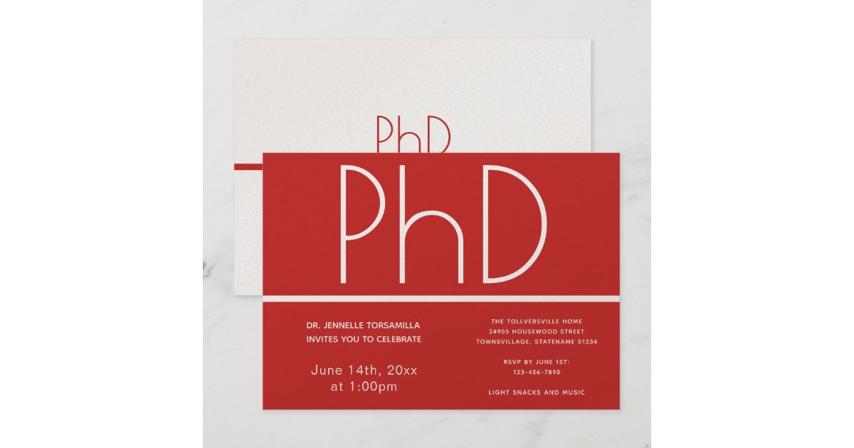 PhD degree Graduation Party Invitation | Zazzle.com