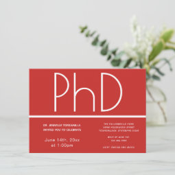 PhD degree Graduation Party Invitation | Zazzle