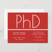 PhD degree Graduation Party Invitation Postcard | Zazzle