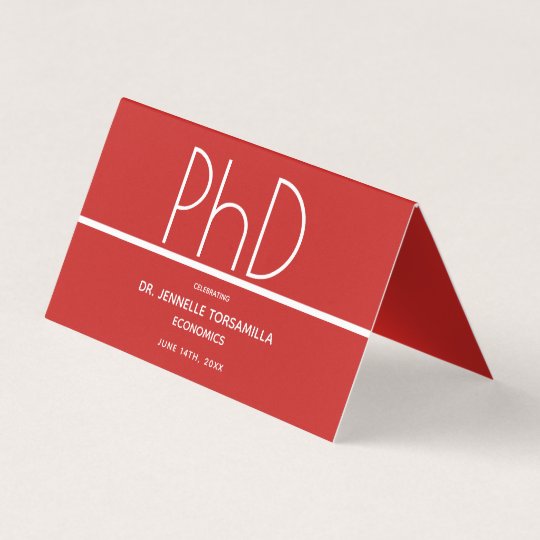 PhD degree Graduation Party Place Card | Zazzle.com