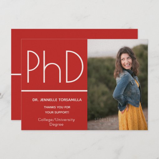 PhD degree Photo Announcement | Zazzle