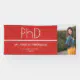 PhD degree Red White Graduation Photo Celebration Banner | Zazzle
