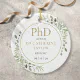 Phd Degree Watercolor Greenery Keepsake Ceramic Ornament | Zazzle