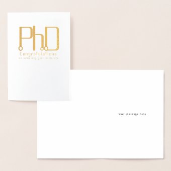 PhD doctor of philosophy congratulations card | Zazzle