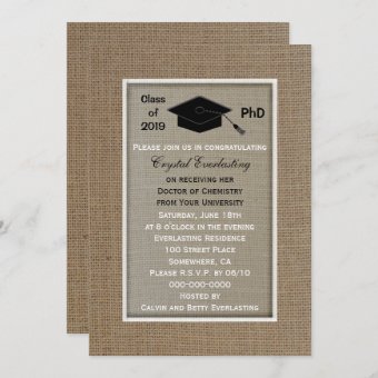 PhD Doctoral Graduation Announcement Invitation | Zazzle