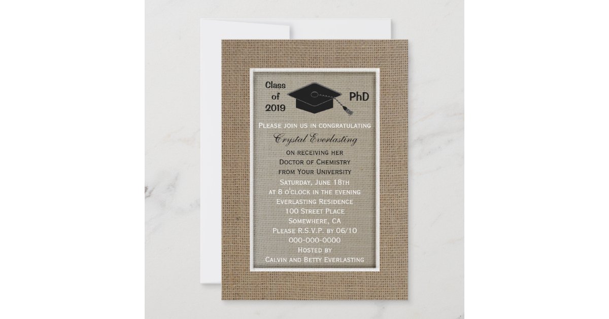 PhD Doctoral Graduation Announcement Invitation | Zazzle