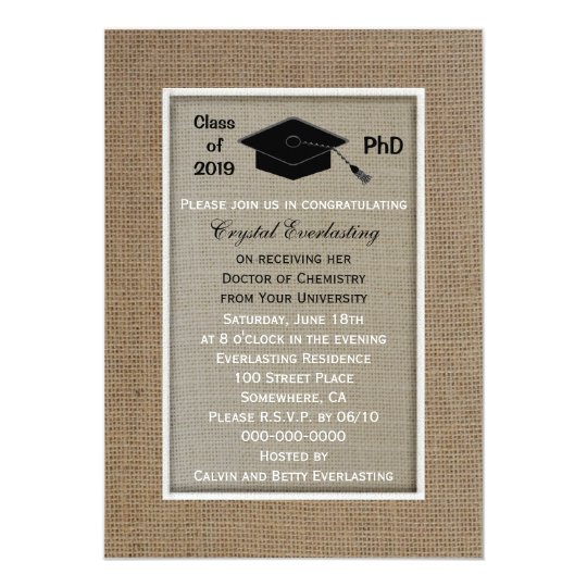 PhD Doctoral Graduation Announcement Invitation | Zazzle.com