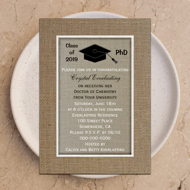 PhD Doctoral Graduation Announcement Invitation | Zazzle