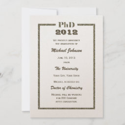 PhD Doctoral Graduation Announcement Metallic | Zazzle