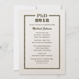 PhD Doctorate Graduation Invitation Metallic | Zazzle