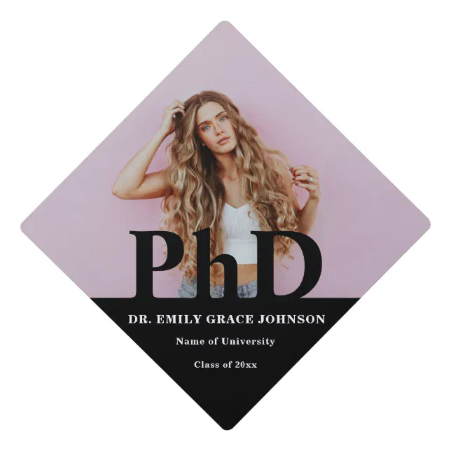 phd doctorate thesis photo university grad graduation cap topper | Zazzle