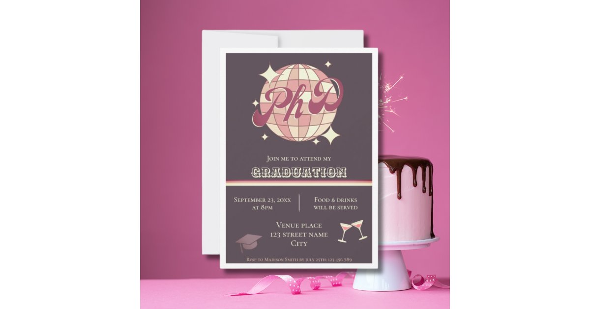 PhD graduation day doctoral thesis Invitation | Zazzle