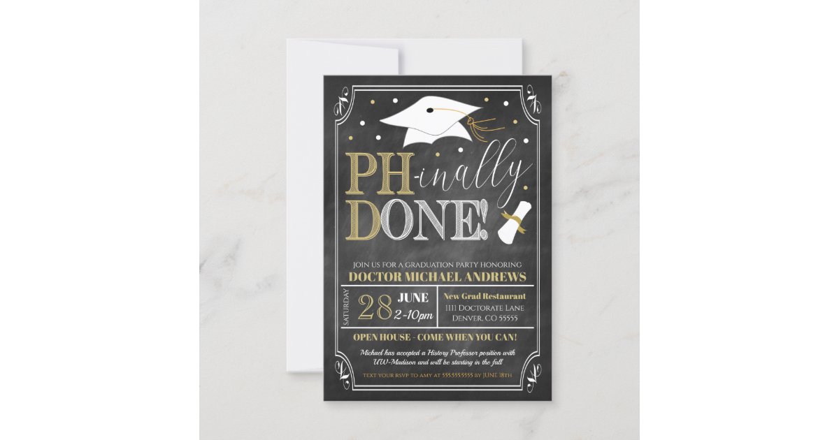 PhD Graduation Invitation | Zazzle
