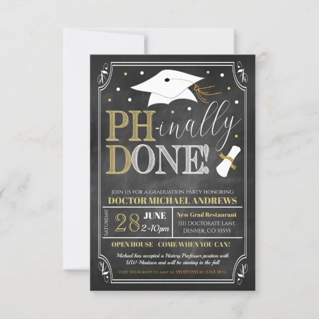 PhD Graduation Invitation | Zazzle
