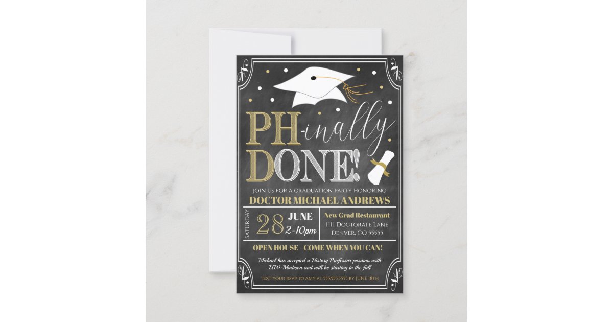 PhD Graduation Invitation | Zazzle