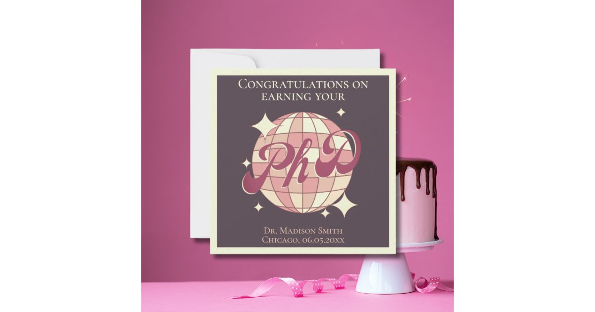 PhD graduation thesis defense congratulation card | Zazzle