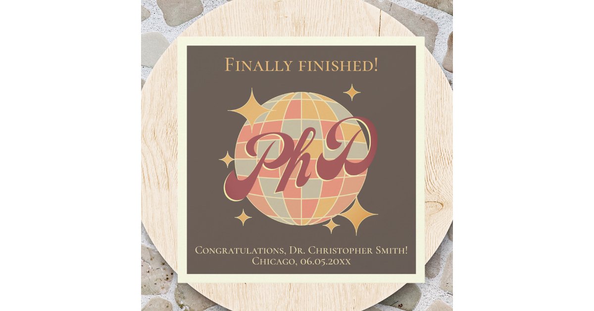 PhD graduation thesis defense congratulation card | Zazzle