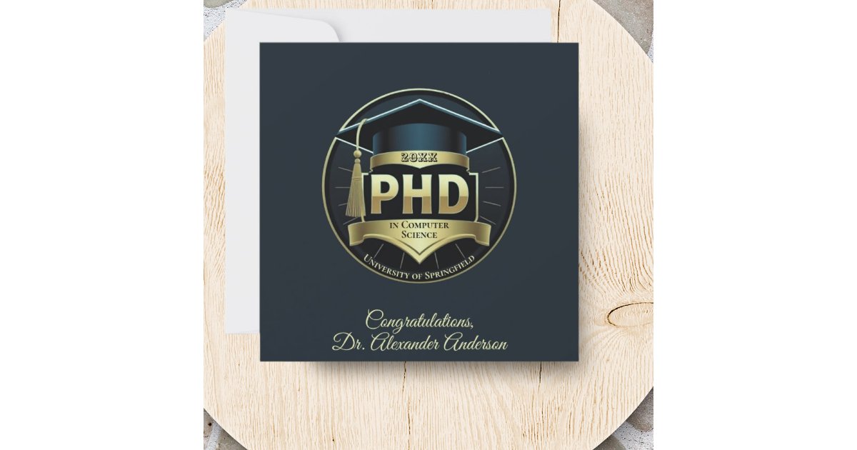 PhD graduation thesis defense gratulation card | Zazzle