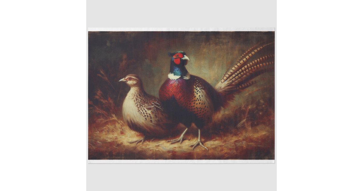 Pheasant Bird Decoupage Tissue Paper | Zazzle
