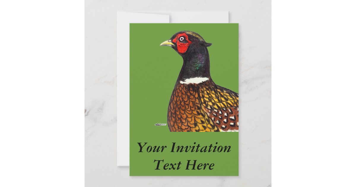 Pheasant: Ringneck Head Invitation | Zazzle