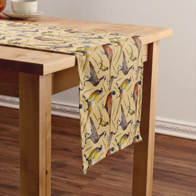 Pheasants and Geese Table Runner | Zazzle