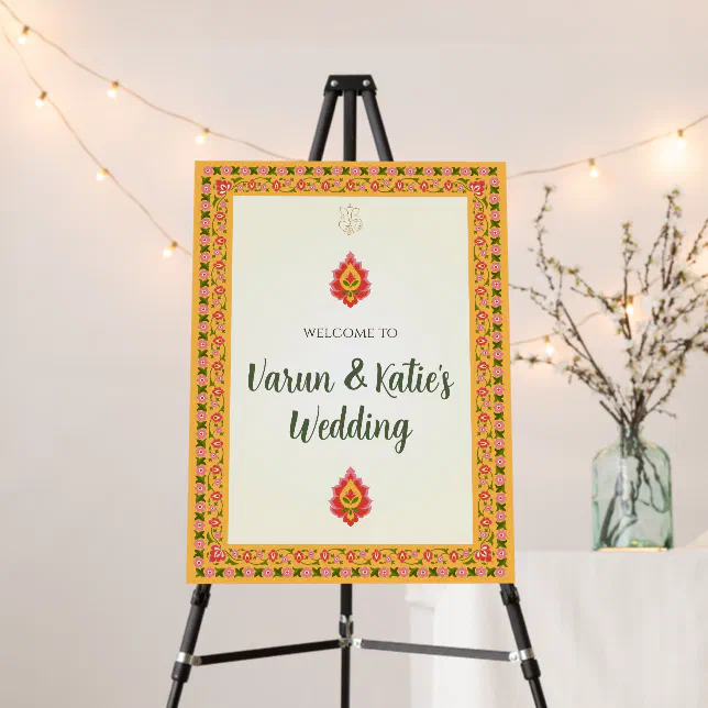 Phera Welcome signs Hindu Wedding welcome signs | Zazzle