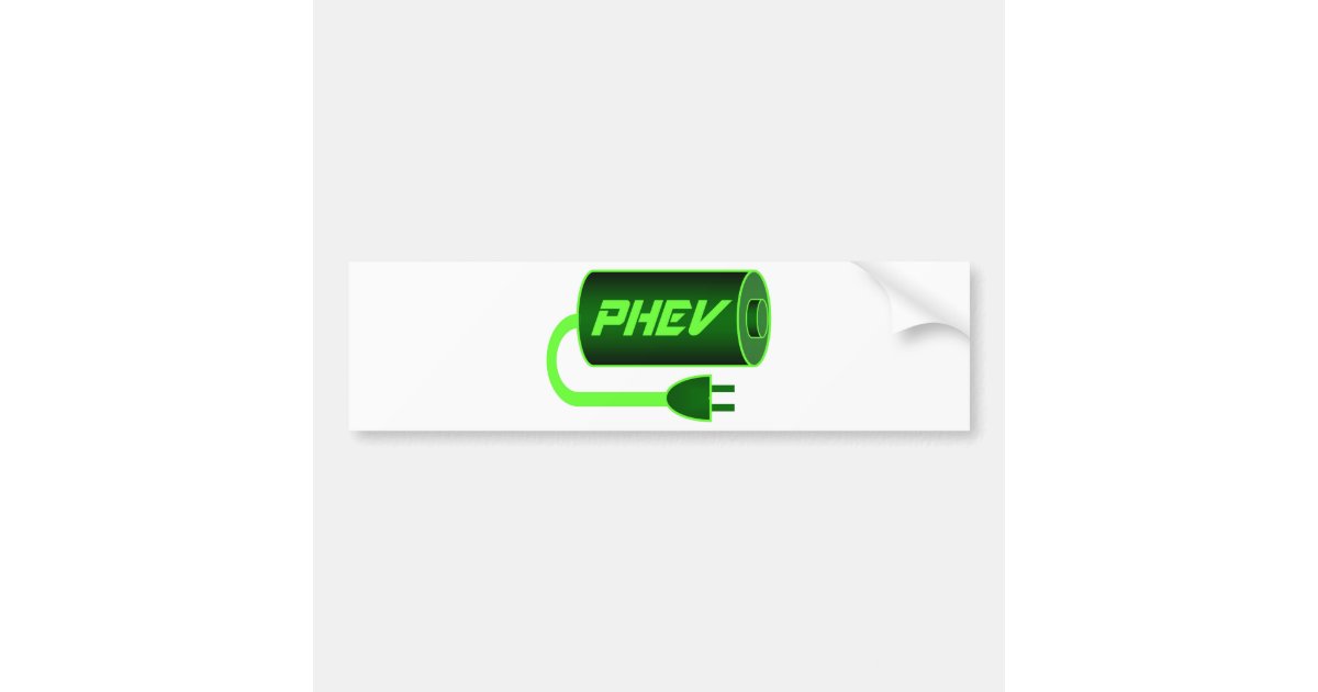 PHEV green battery Bumper Sticker | Zazzle