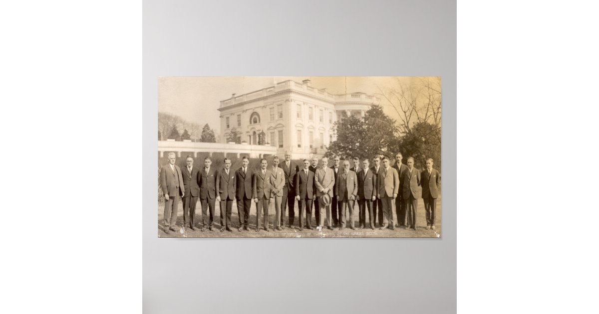 Phi Gam Leaders with Calvin Coolidge Poster | Zazzle