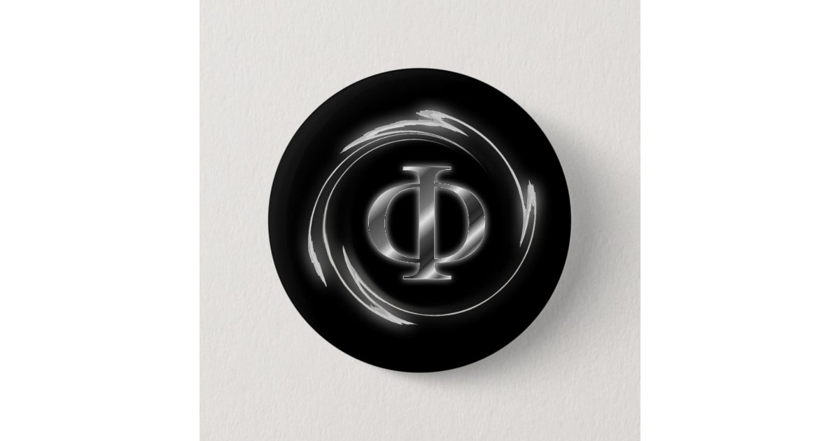 Phi symbol button | Zazzle