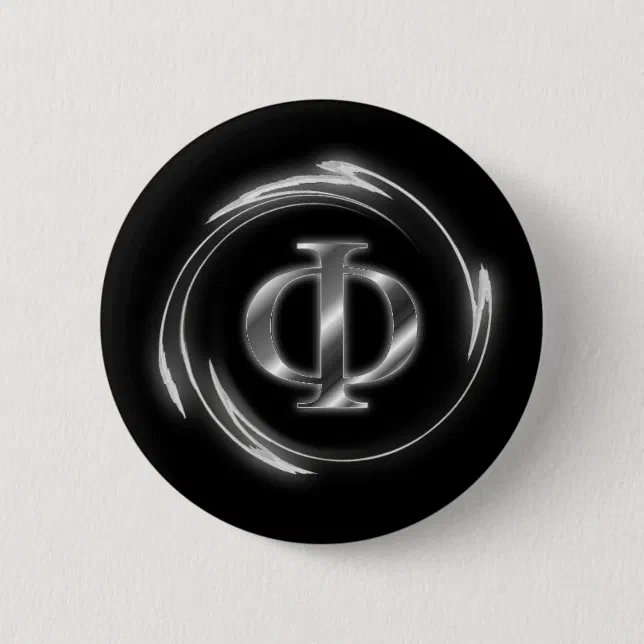 Phi symbol button | Zazzle