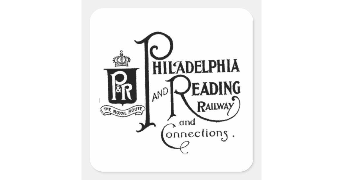 Philadelphia and Reading Railroad Logo Square Sticker | Zazzle