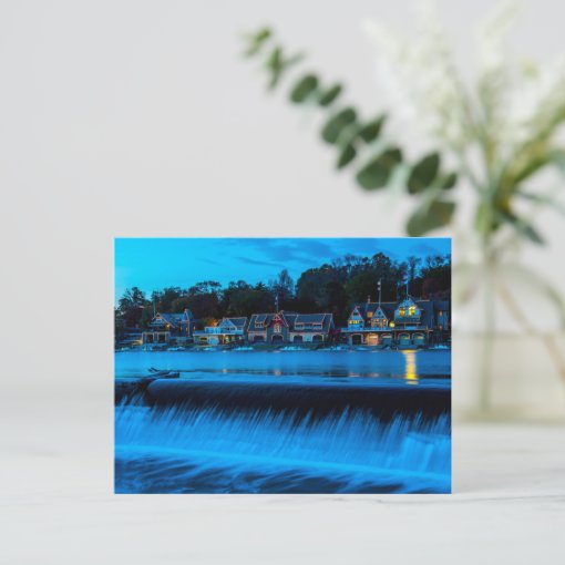 Philadelphia Boathouse Row At Sunset Postcard | Zazzle