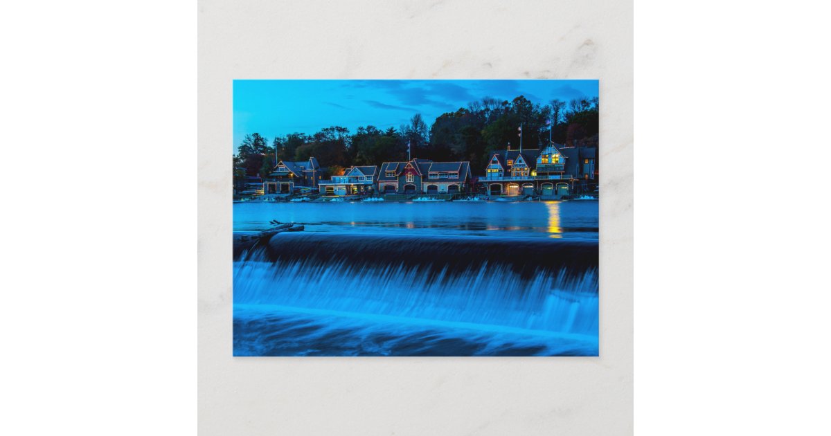 Philadelphia Boathouse Row At Sunset Postcard | Zazzle