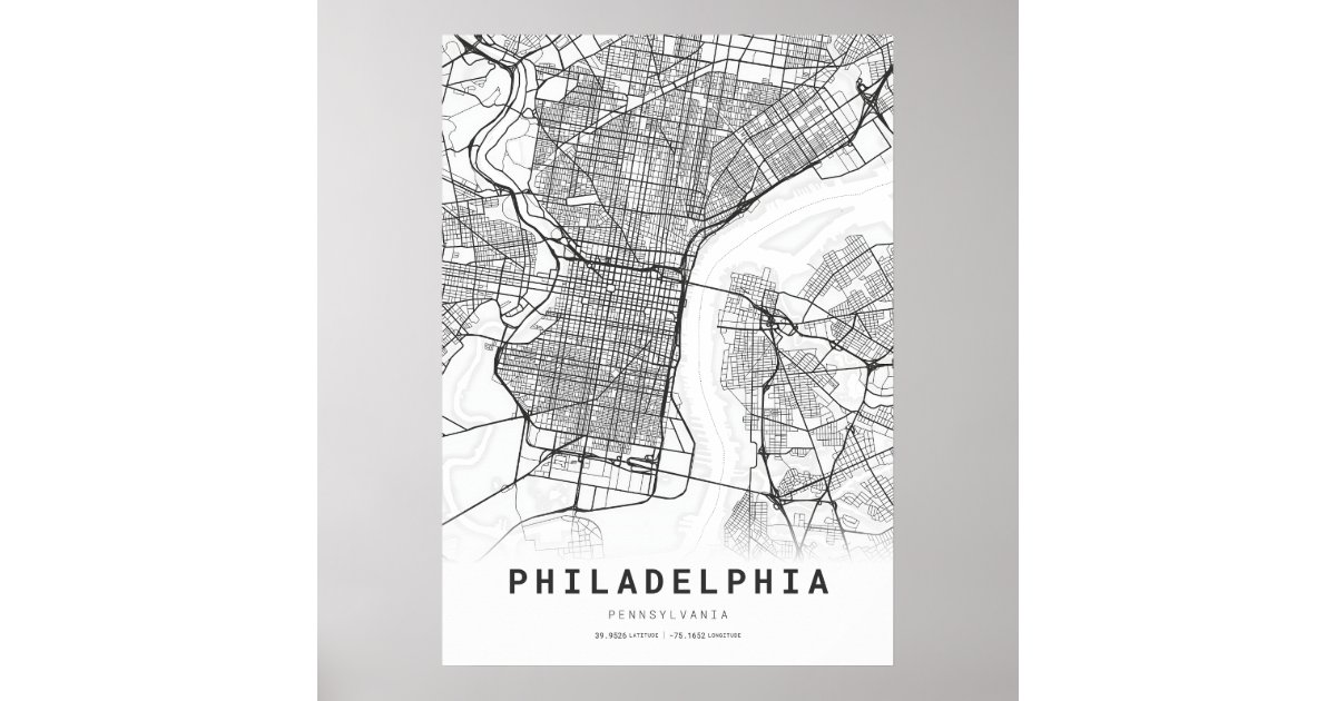 Philadelphia City Map Poster | Zazzle