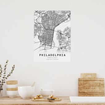 Philadelphia City Map Poster | Zazzle
