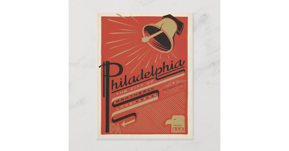 Philadelphia, PA - Brotherly Love Postcard | Zazzle