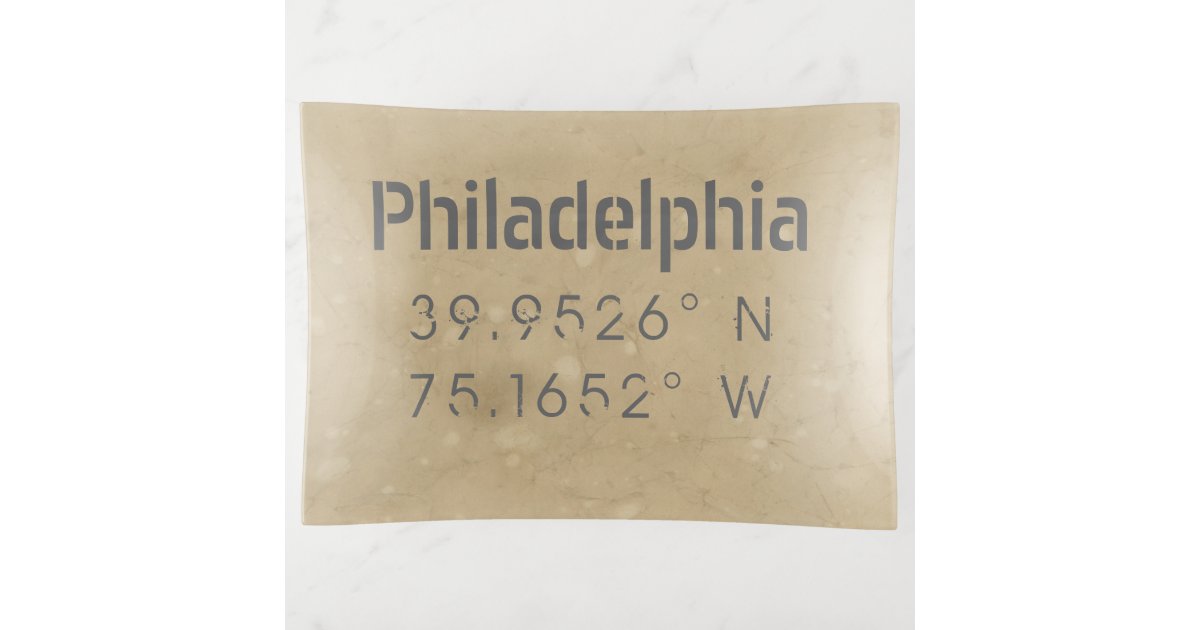 Philadelphia PA Longitude Latitude Trinket Tray | Zazzle