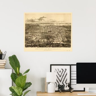 Philadelphia, PA Panoramic Map - 1857 Poster | Zazzle