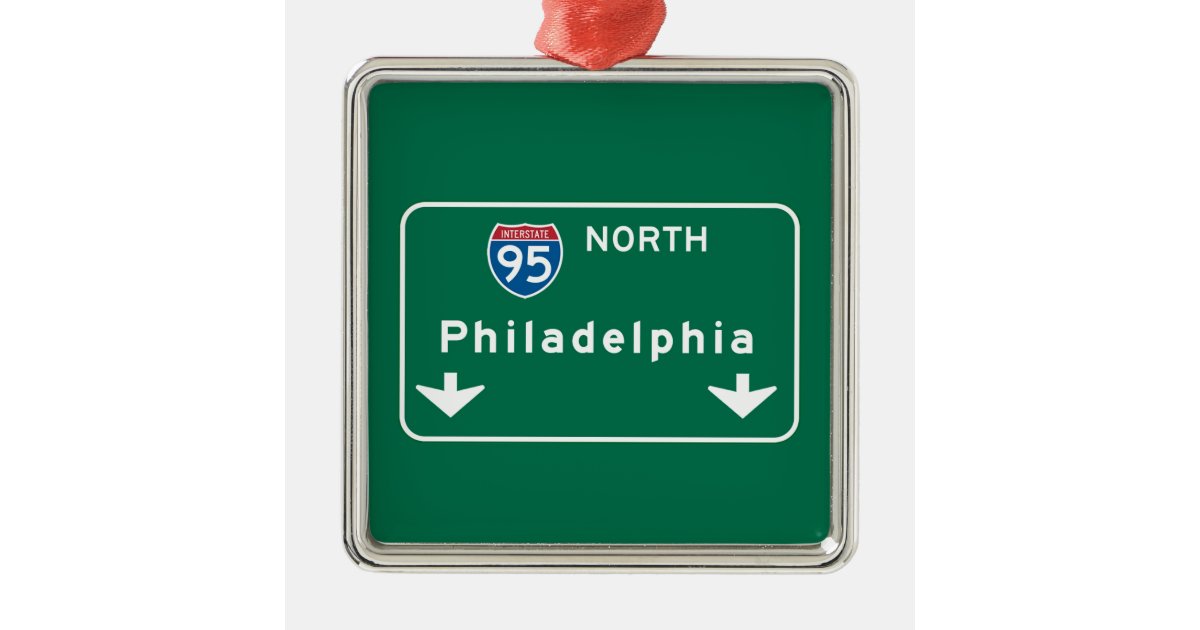 Philadelphia, PA Road Sign Metal Ornament | Zazzle
